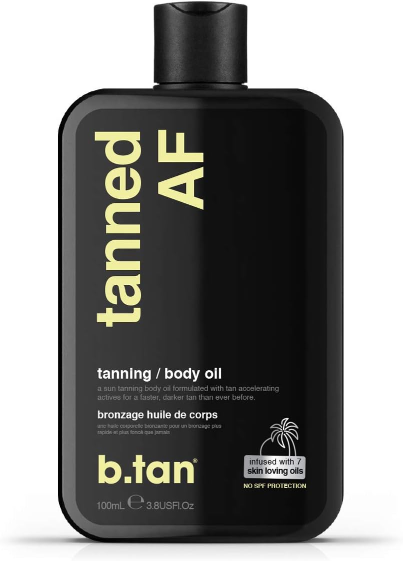 Amazon.com : B.Tan Tanned AF Intensifier Dry Tanning Oil Unisex 8 oz ...
