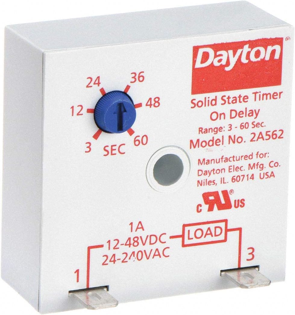 Dayton Encapsulated Timer Relay, Function: On Delay, Status Indicator ...