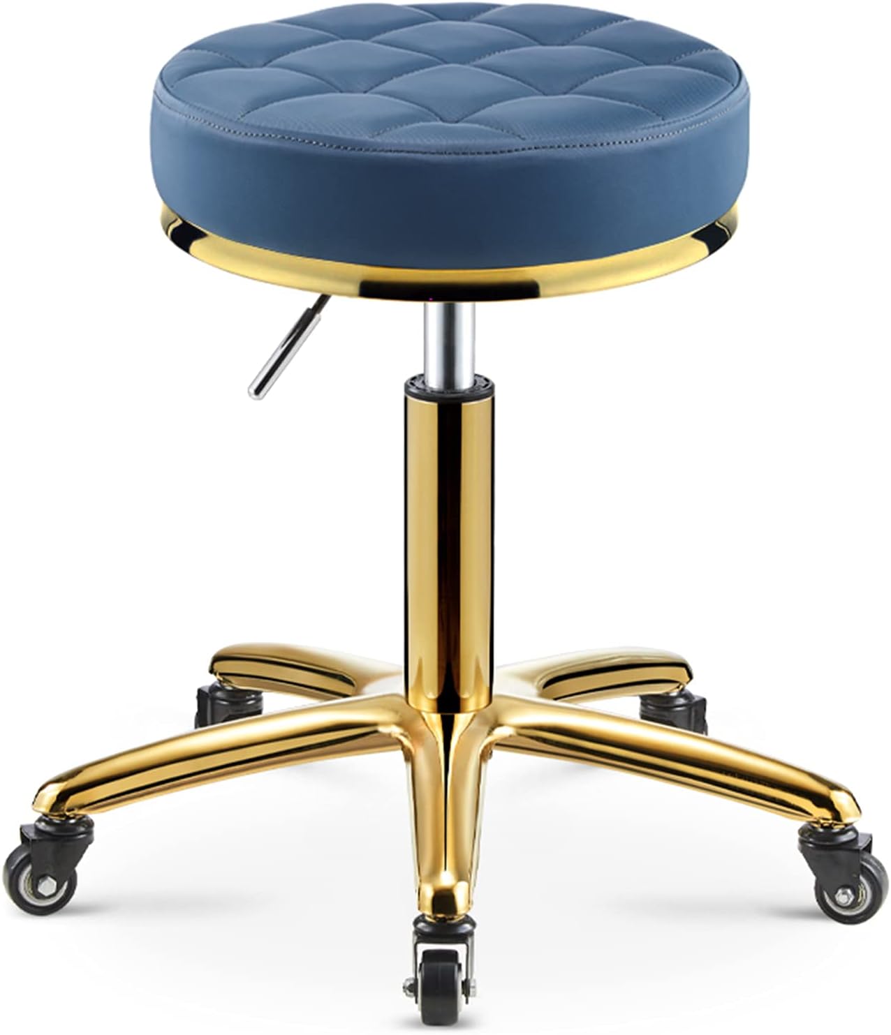 Amazon.com: 360 ° Rolling Rotation Salon Stool,Round Leather Cushion ...