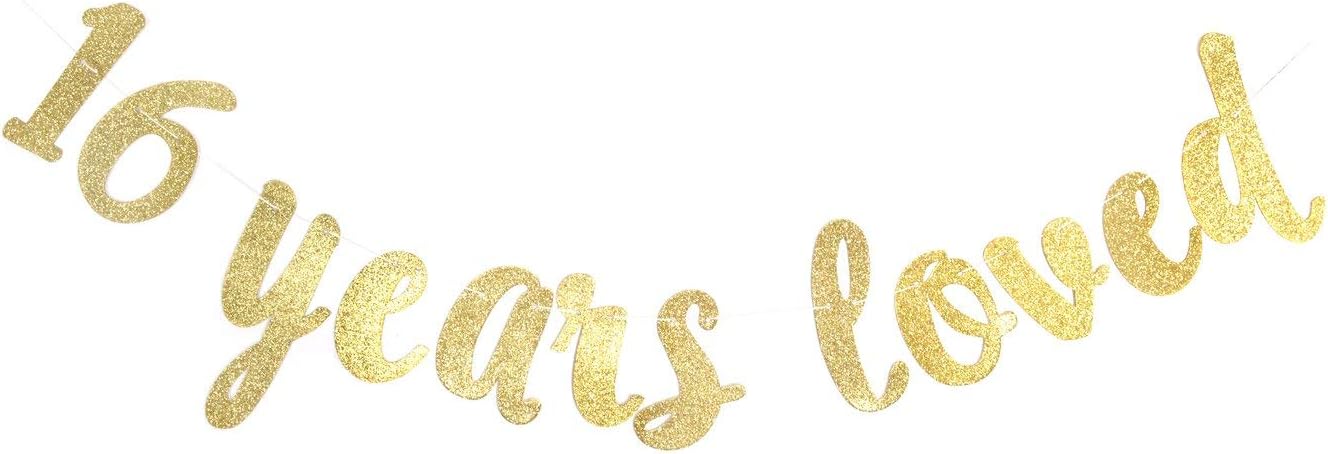 Amazon.com: 12th Birthday Gold Glitter Banner - Happy 12th Birthday ...