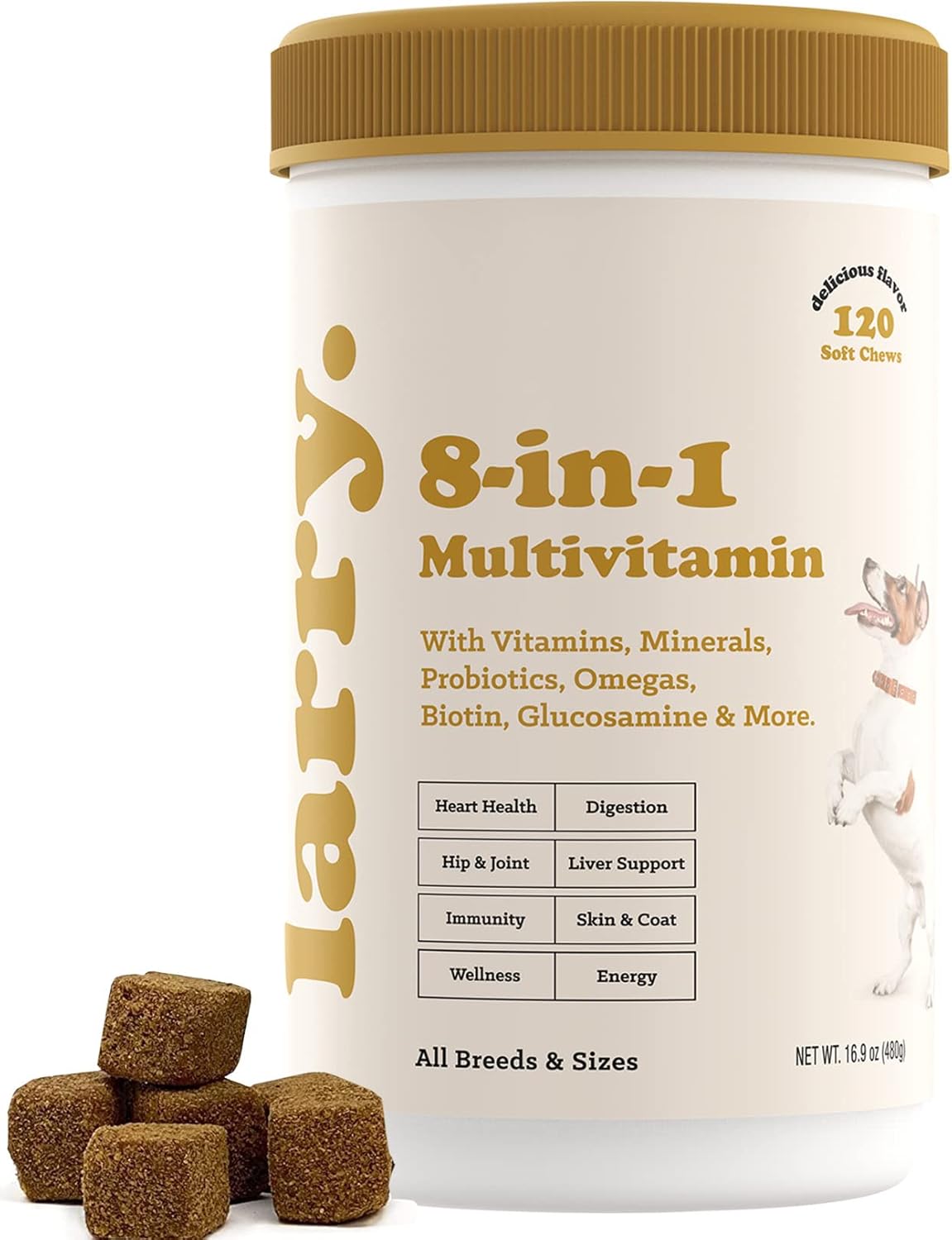 Amazon.com : Larry 8-in-1 Dog Multivitamin, Dog Vitamins with Omega 3 6 ...
