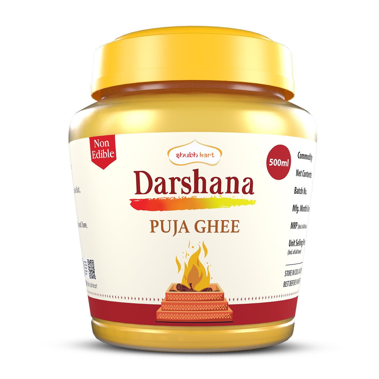 Buy ShubhkartDarshana Pure Puja Ghee - 500 ML for Daily Puja, Festivals ...