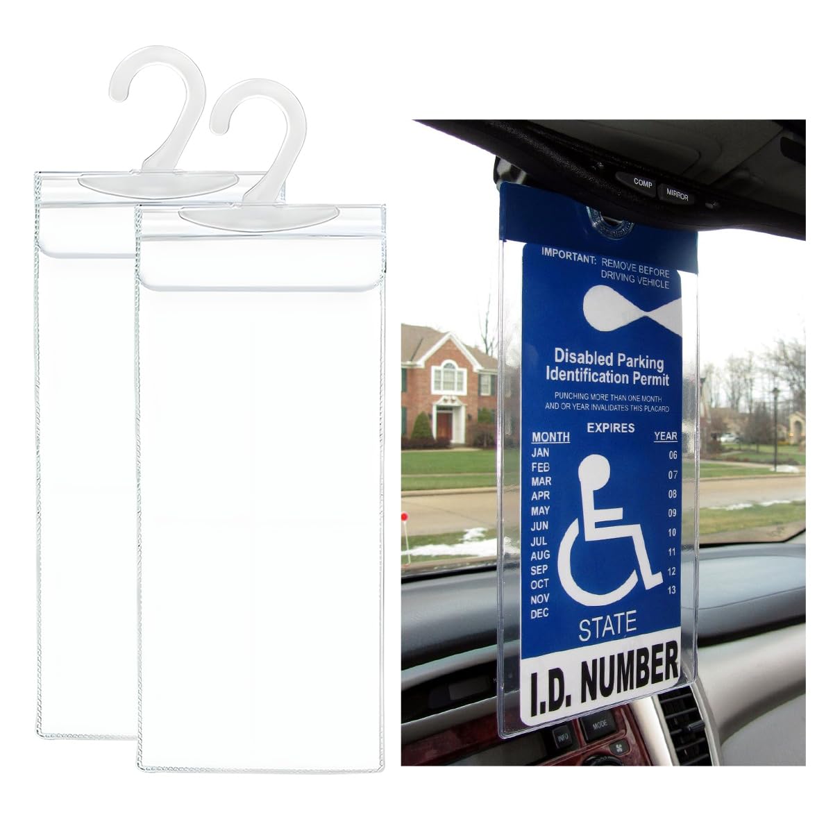 Amazon.com: Wevdn 2 PCS Handicap Placard Holder, 13.86×4.92 Inches ...