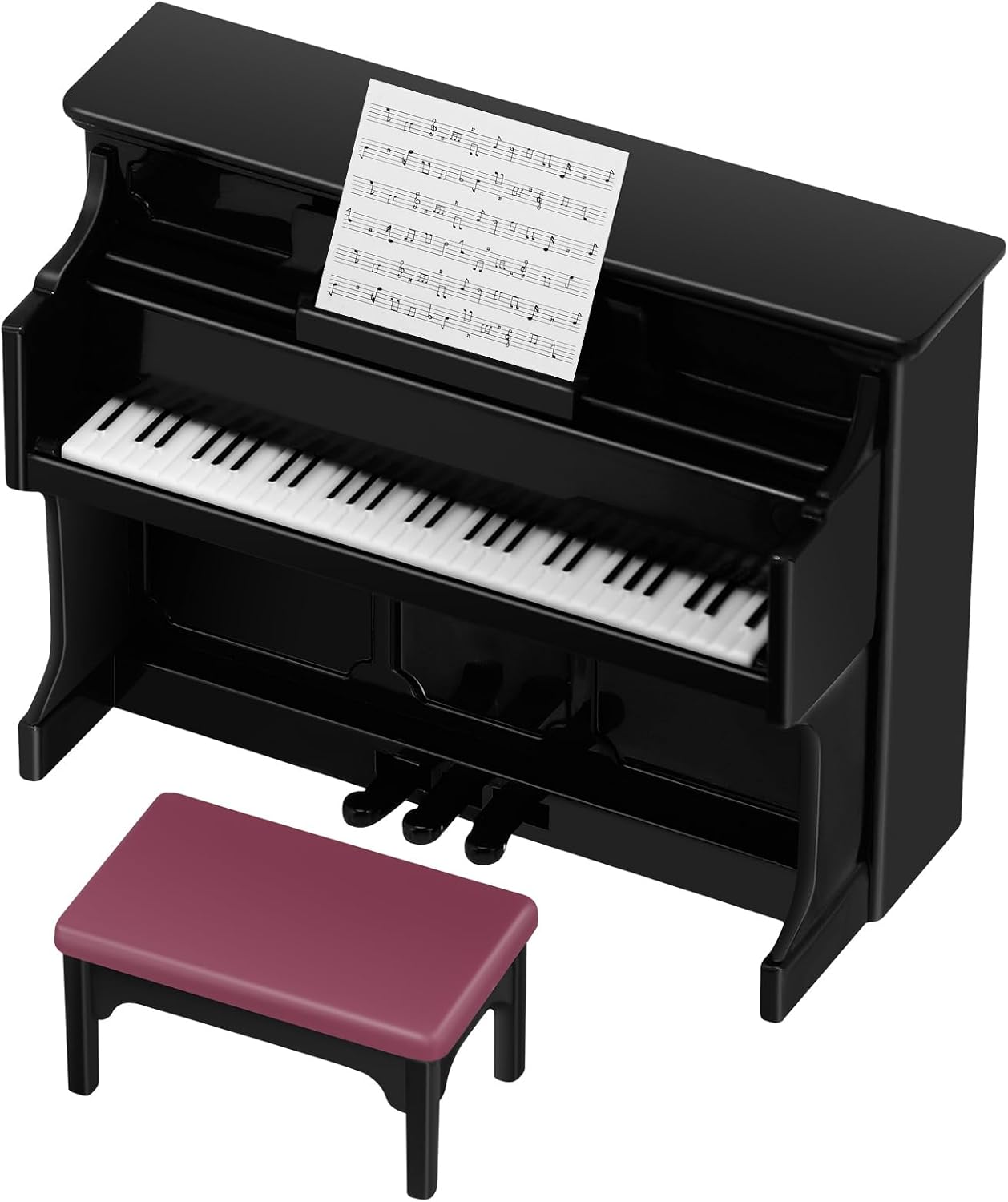 Amazon.com: TOYANDONA Piano Keyboard Dollhouse Piano Model Miniature ...