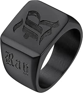 Supcare Custom Photo/Text Signet Ring for Women Men,Memorial Gifts for ...