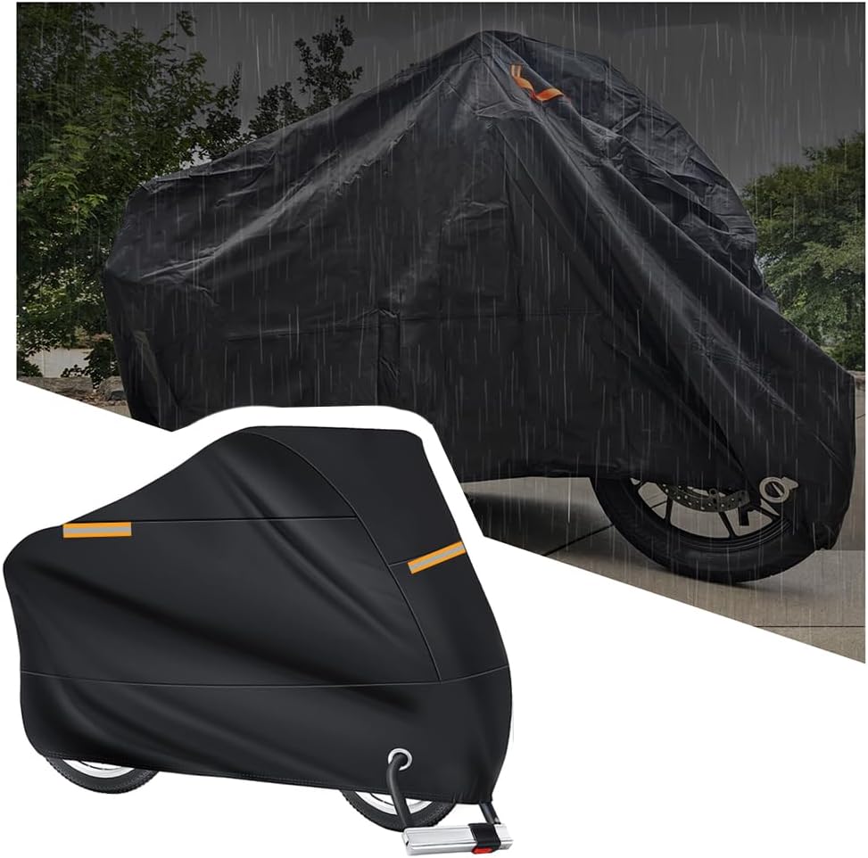 Amazon.com: Large Motorcycle Cover Waterproof Outdoor with Reflective ...