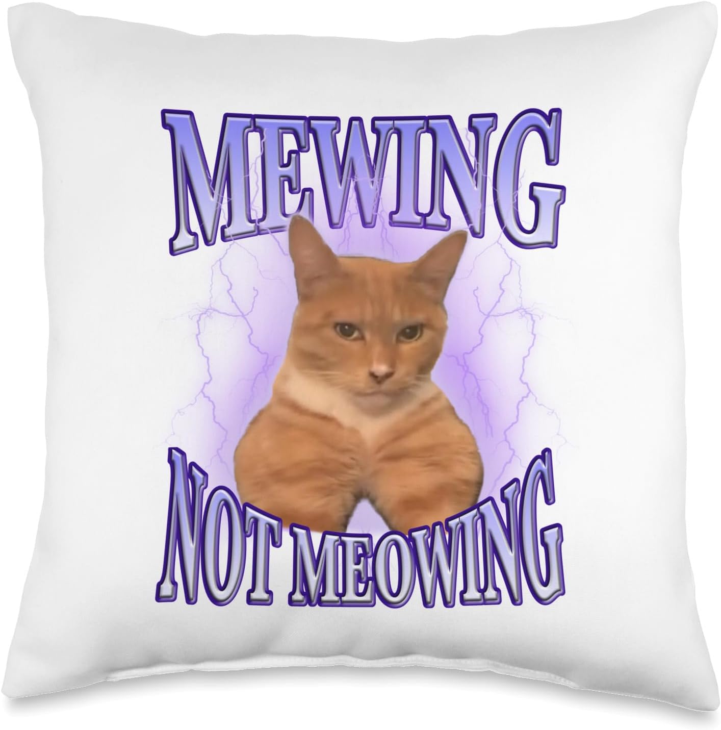 Amazon.com: Funny Cat Meme Mewing LooksMax Meowing cat Trend Throw ...