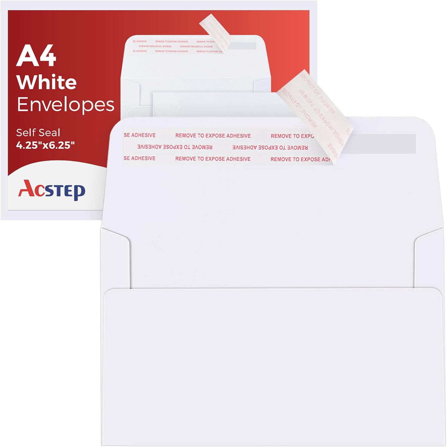 Amazon.com : ACSTEP 100Pack A4 Envelopes 4-1/4 X6-1/4 Inch Self seal ...