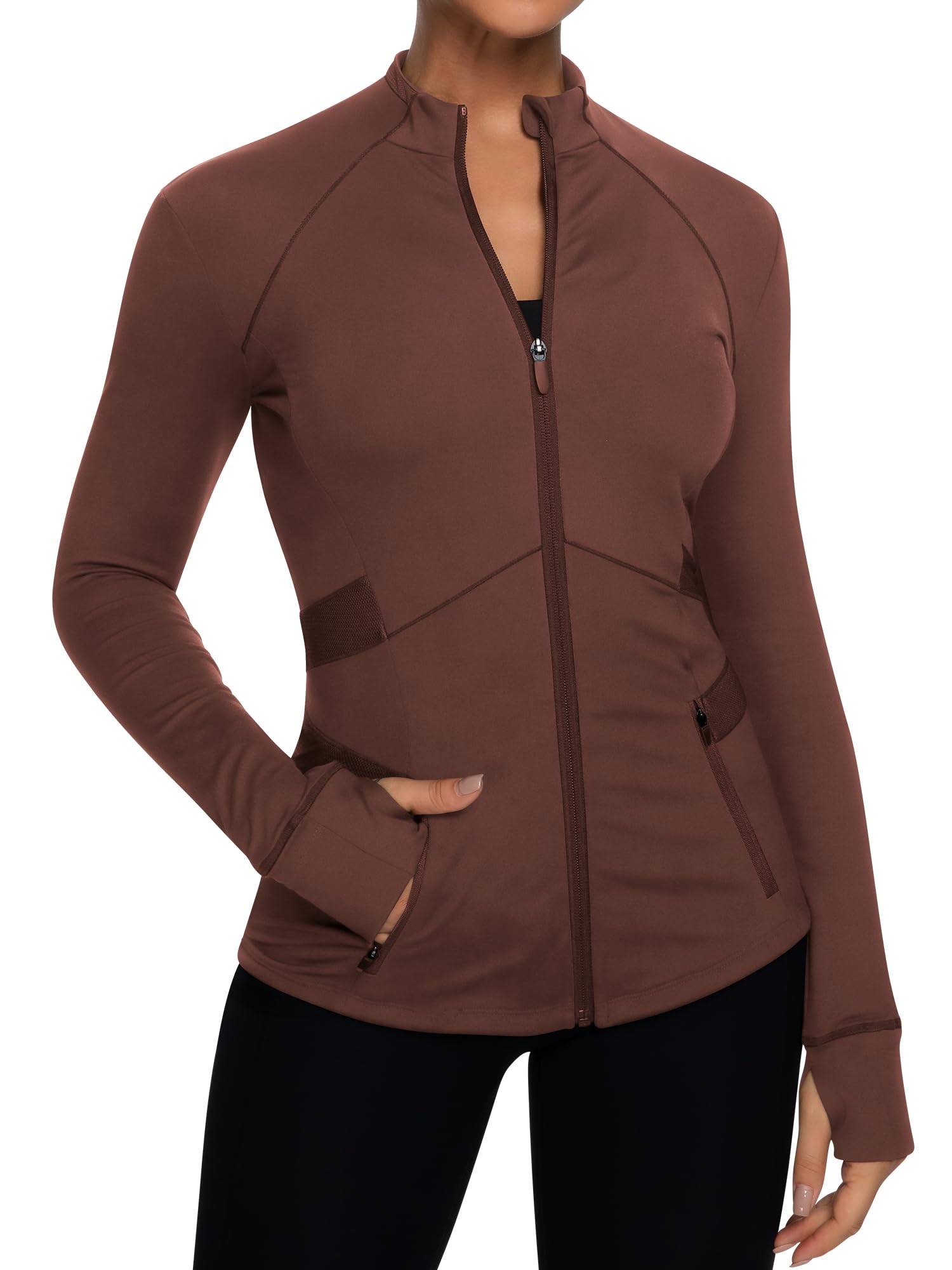 GYM RAINBOW Womens Workout Jacket Lightweight Full Zip Slim Fit Mesh ...