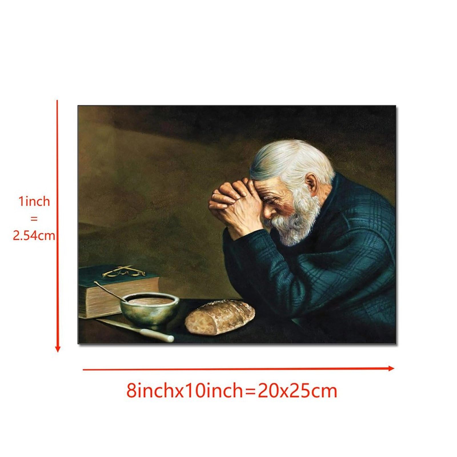 Print With Verse From Bible Man Praying Bread