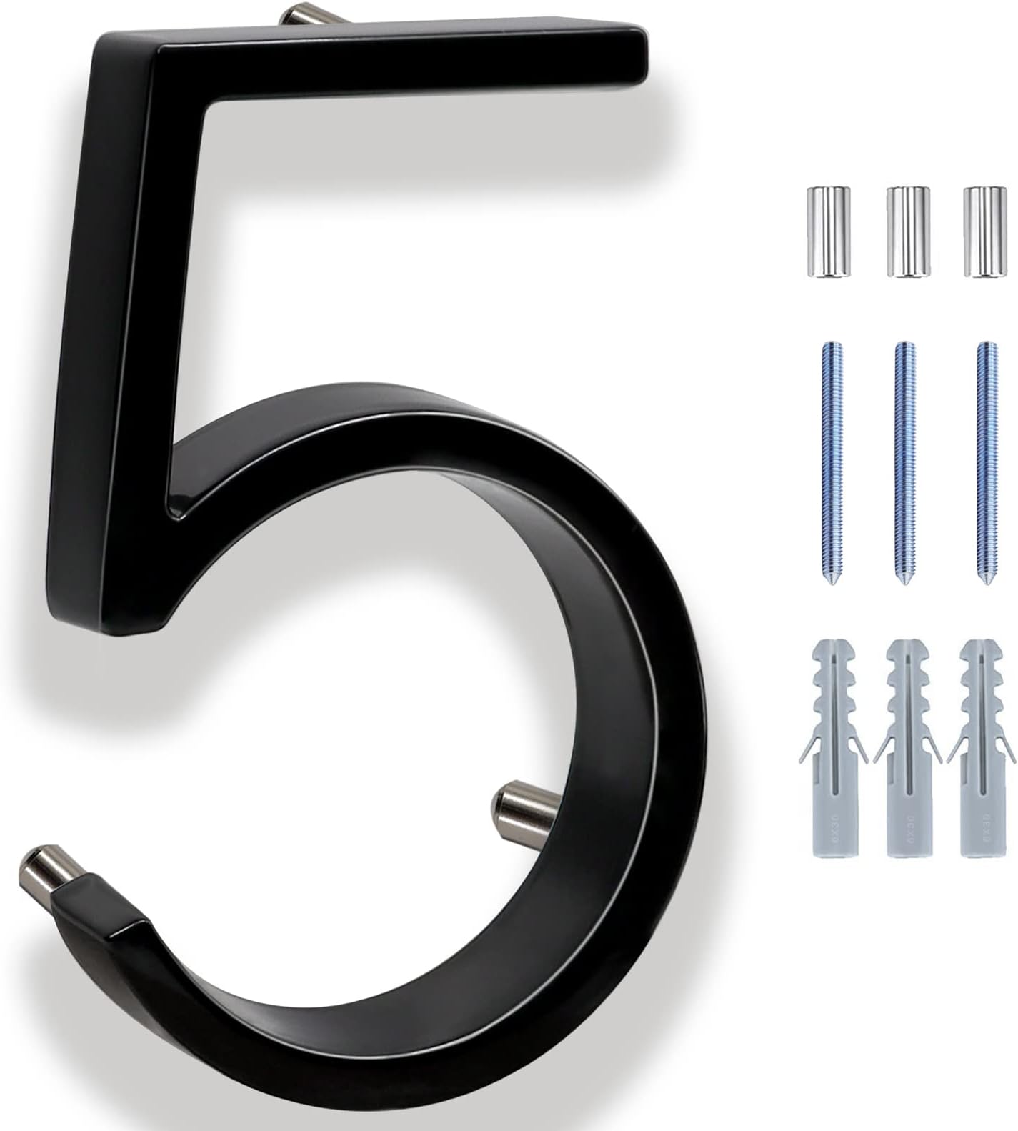 Amazon.com: 5" Metal Floating House Numbers,Ranslen Black Zinc Alloy ...