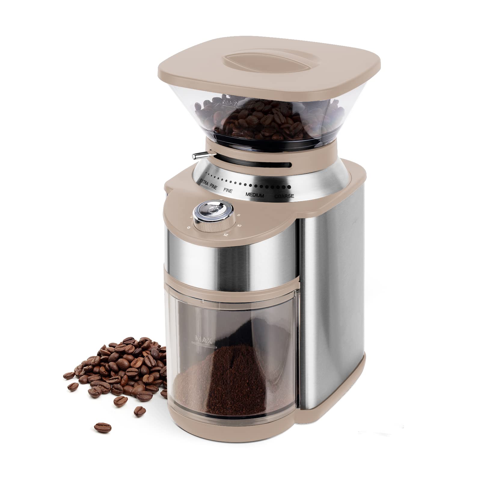 Boly Electric Conical Burr Coffee Grinder, Adjustable Burr Mill with 19 ...
