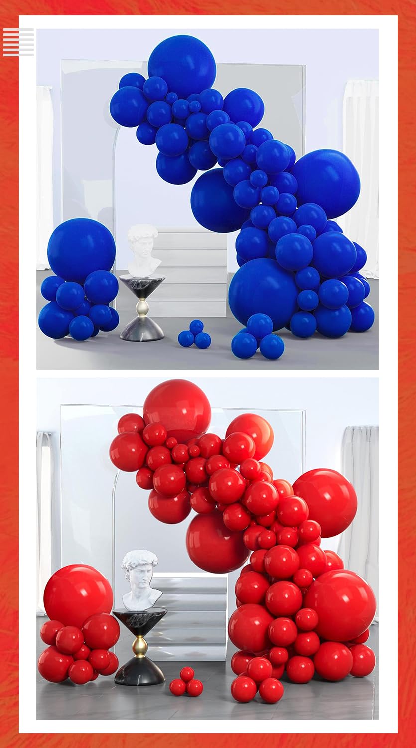 Amazon.com: PartyWoo Red Balloons 140 pcs and Persian Blue Balloons 140 ...