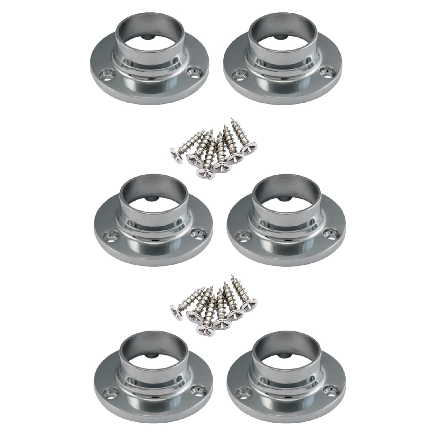 Round 25mm Wardrobe Rail Locking End Socket Suit Chrome Wardrobe ...
