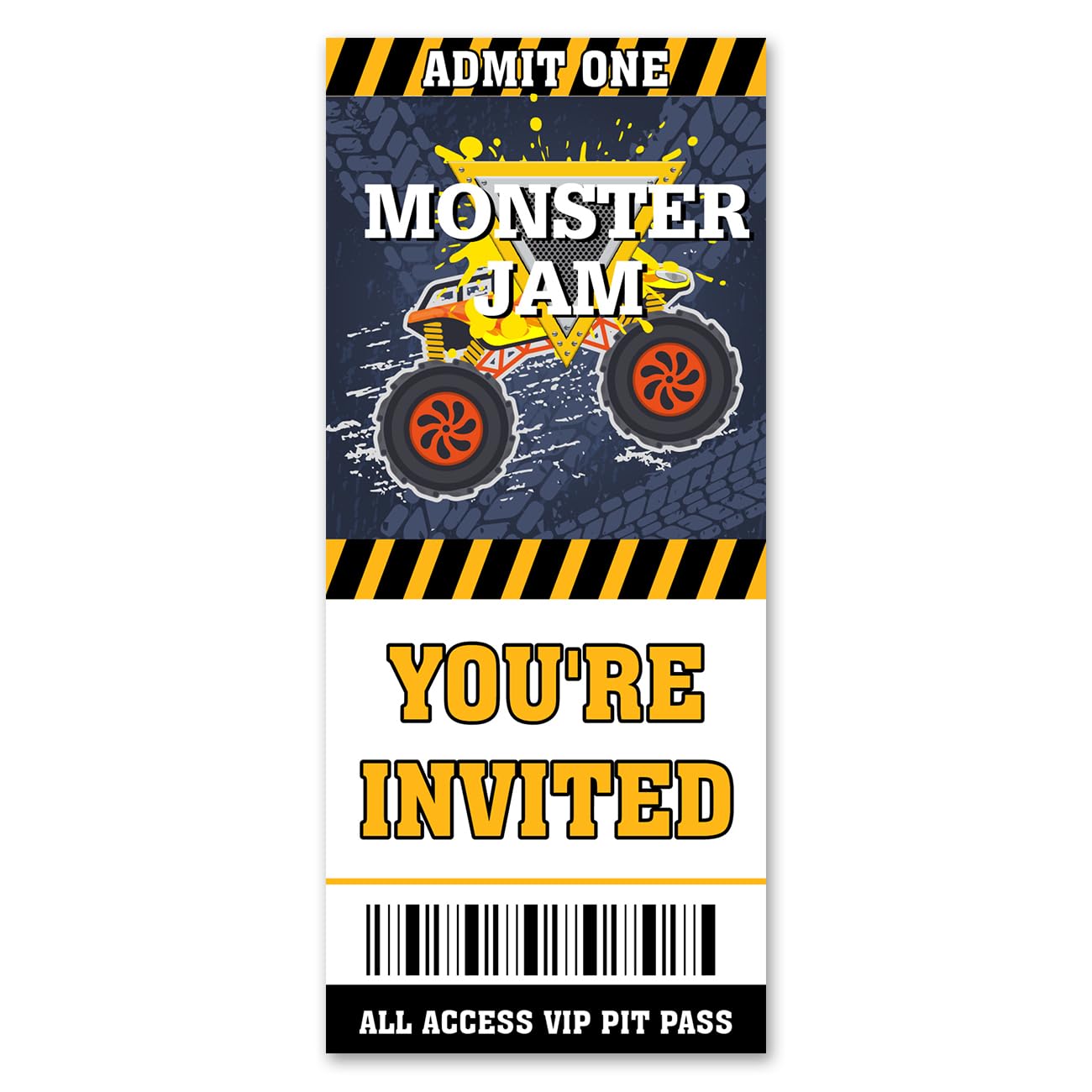 Monster Jam Truck Birthday Party Invitations Tickets Monster Trucks