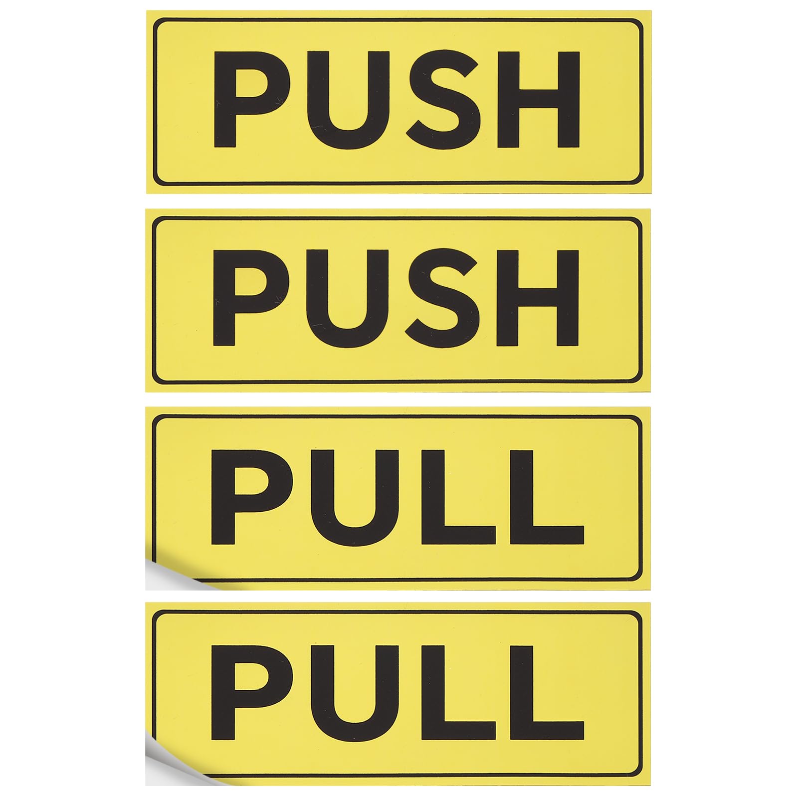 PATIKIL Push Pull Sticker Sign, 2 Pcs 6"x2.4" Self Adhesive Horizontal ...