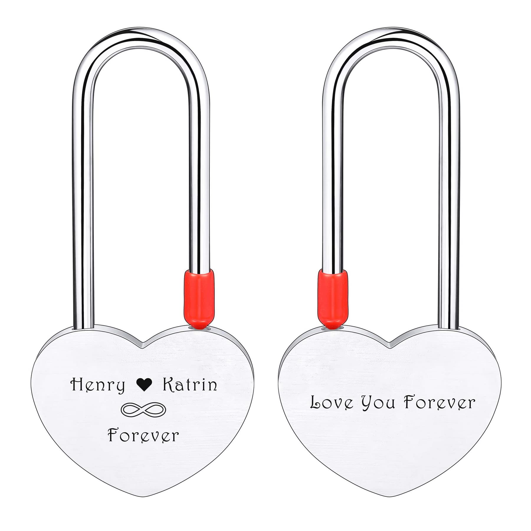 MeMeDIY Personalized Love Heart Lock Engraving Photo Custom Picture for ...