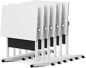 Amazon.com: Goakwwuz White and Black Conference Table,Small flip top ...