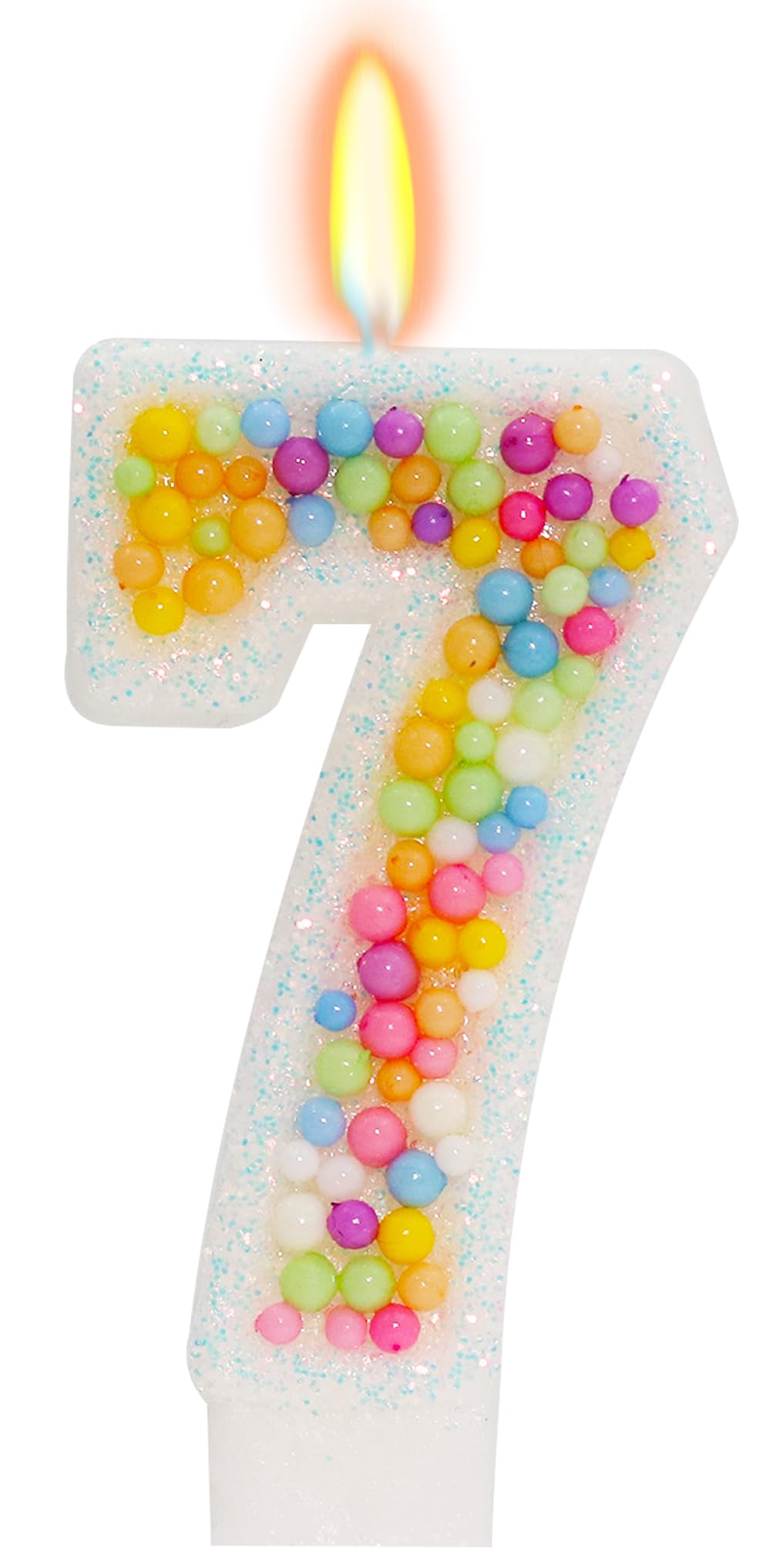 Amazon.com: FAMGift Number 7 Birthday Candle - Colorful Macaron Candles ...