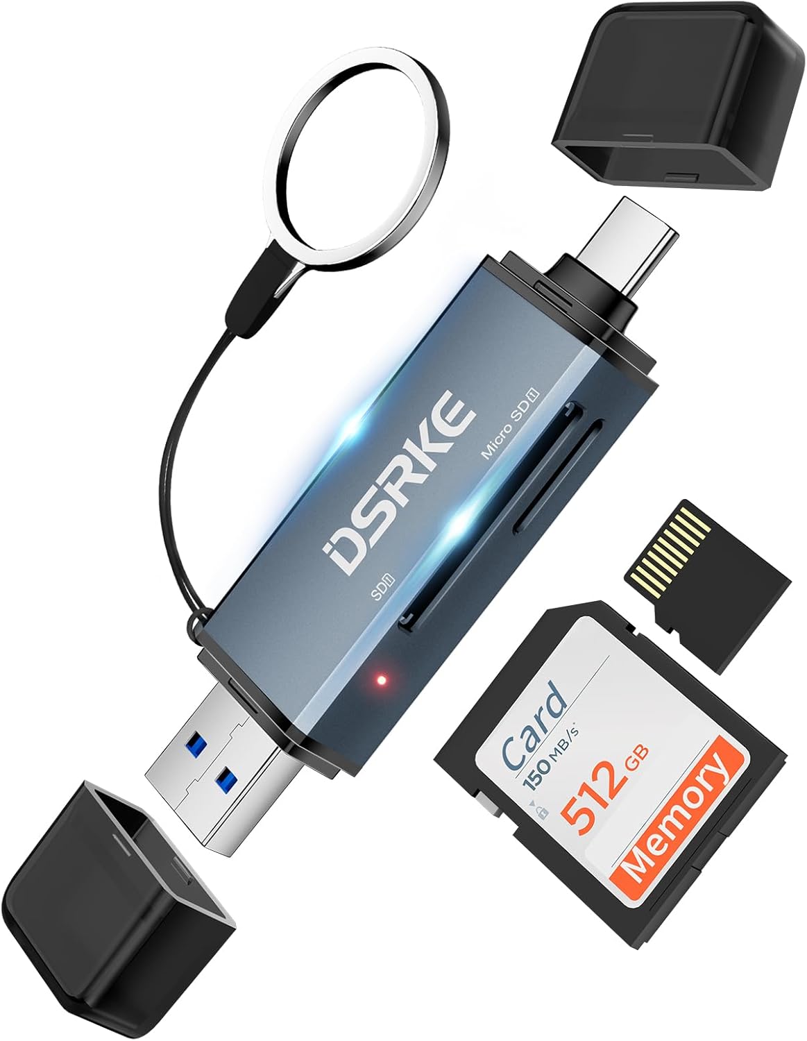 DSRKE SD Card Reader, USB C Card Reader, SD/Micro SD Card Reader OTG ...