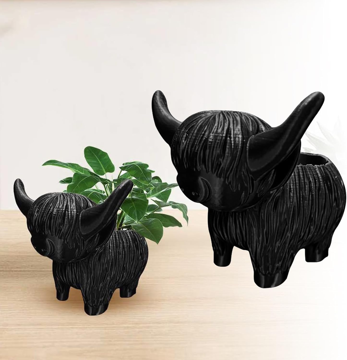 Amazon.com : Cute Highland Cow Planter Plant Pot - Resin Succulent ...