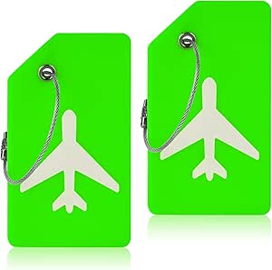Flintronic 2 PCS Luggage Tags, Silicone Baggage Labels, Suitcase ID Tag Set, Handbag Tag Labels ...