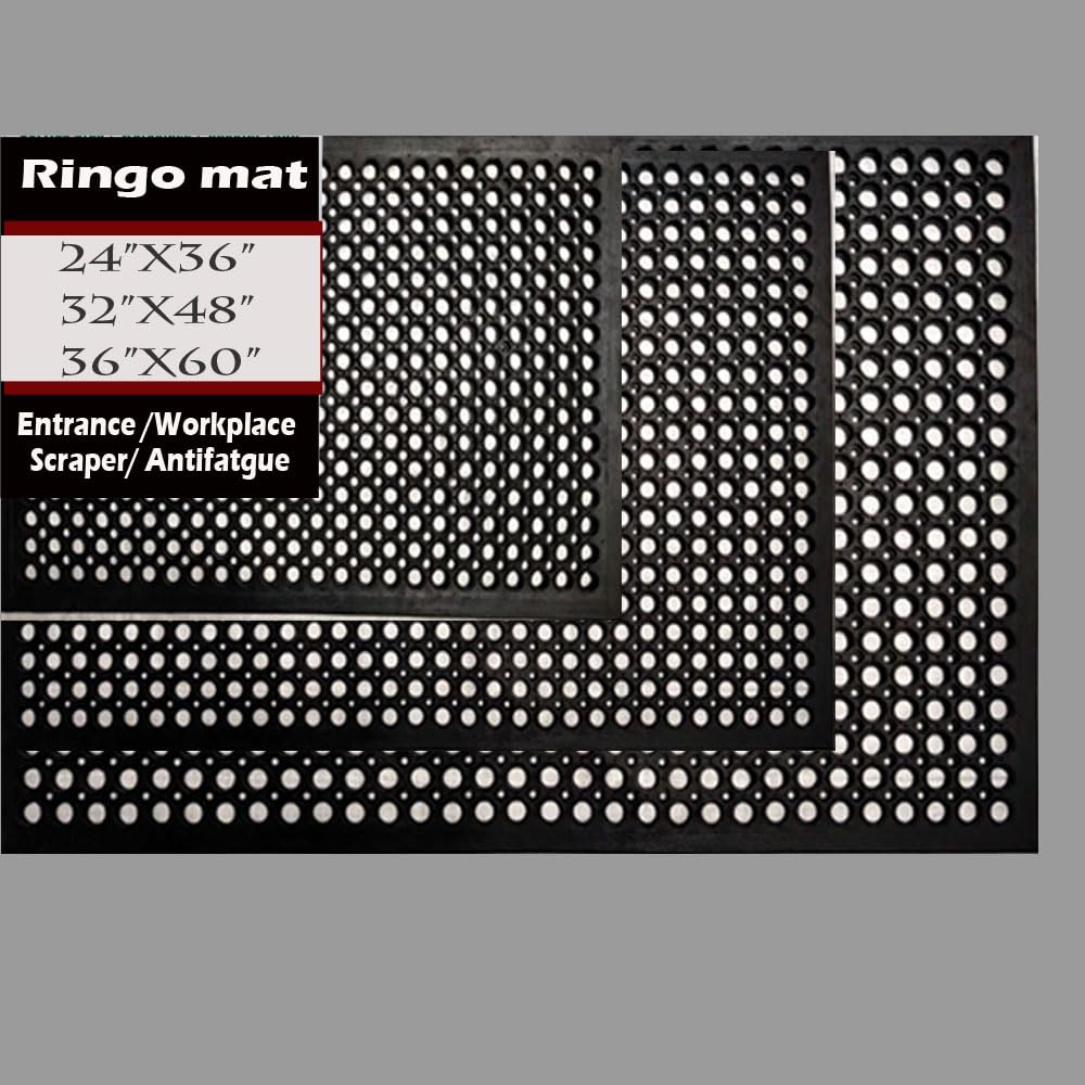 Floorcare “Ringo” 24”x36” Rubber mats. Anti-Fatigue mat for Restaurant Kitchen, Cash Counter ...