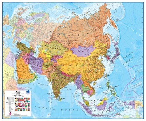 Encapsulated Flat Wall Map of Asia (Continents): Amazon.co.uk: Maps ...