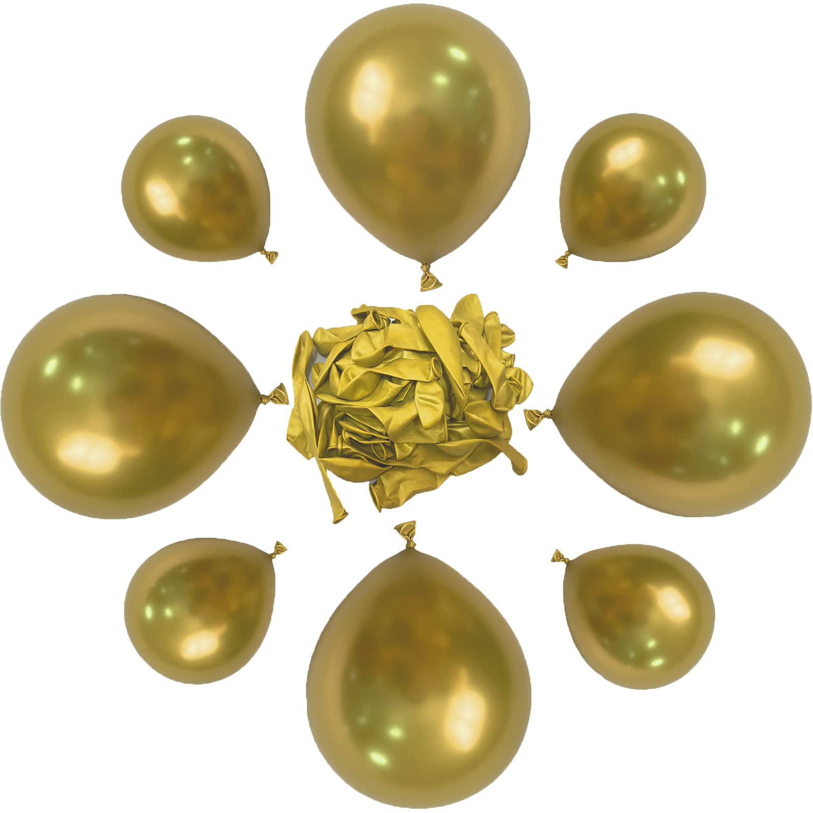 Buy Gold Balloons, 100 Pcs Metallic Gold Party Balloons, 12 inch 5 inch ...