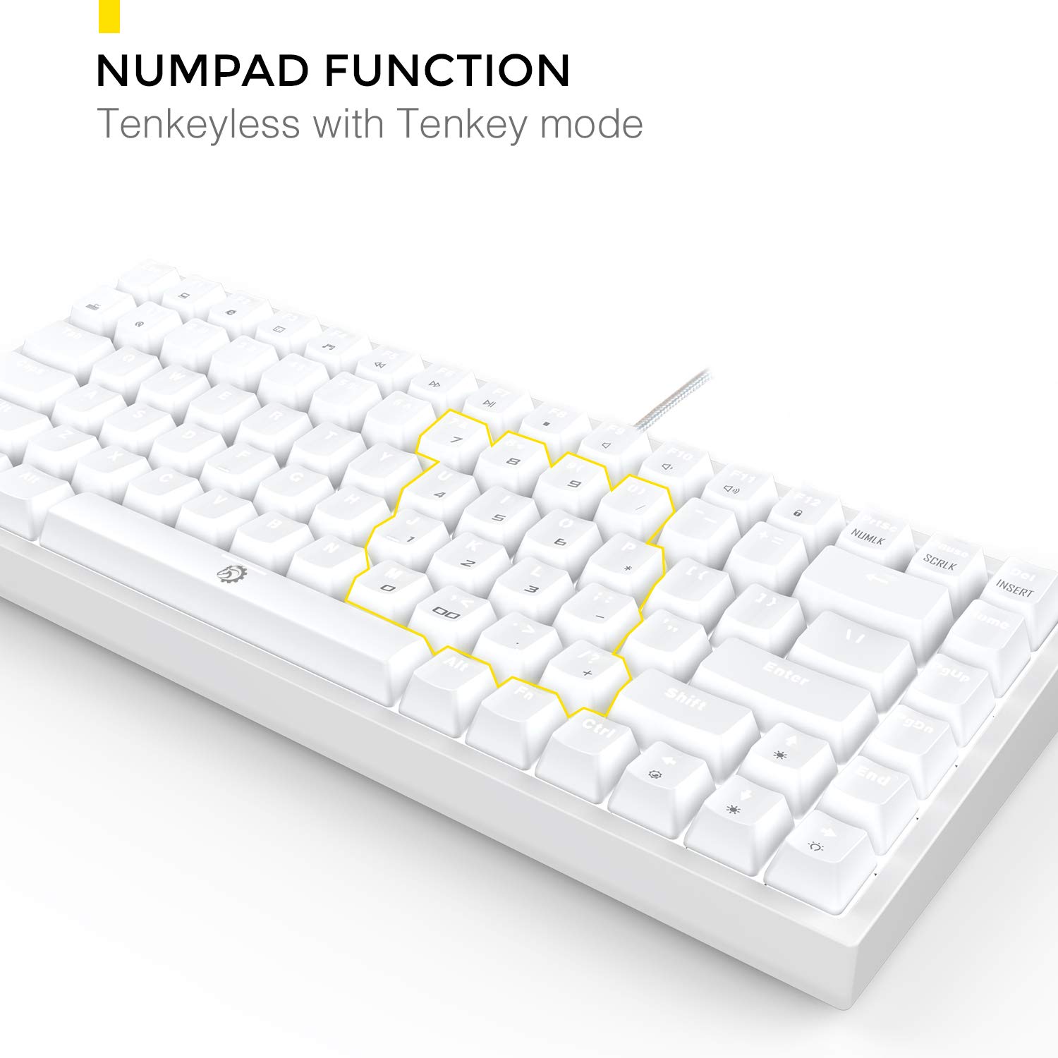 Buy DREVO Gramr 84 Key 75% TKL Mechanical Gaming Keyboard with White ...