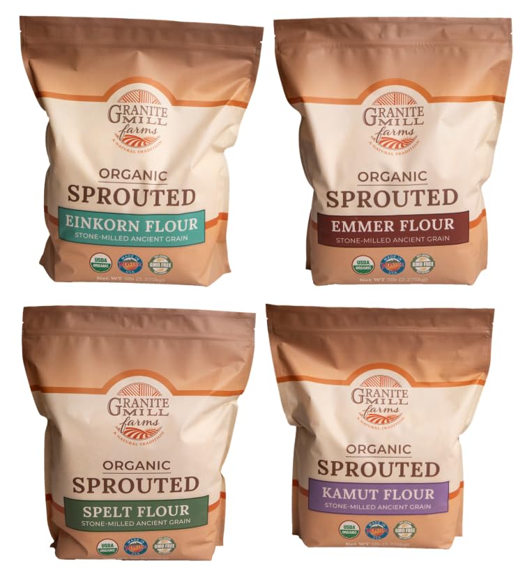 Amazon.com : Sprouted Organic Ancient Grain Flour Collection by Granite ...
