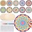 Amazon.com: Vercraft 22 Pcs Wooden Mandala Painting Set 10 Mandala ...
