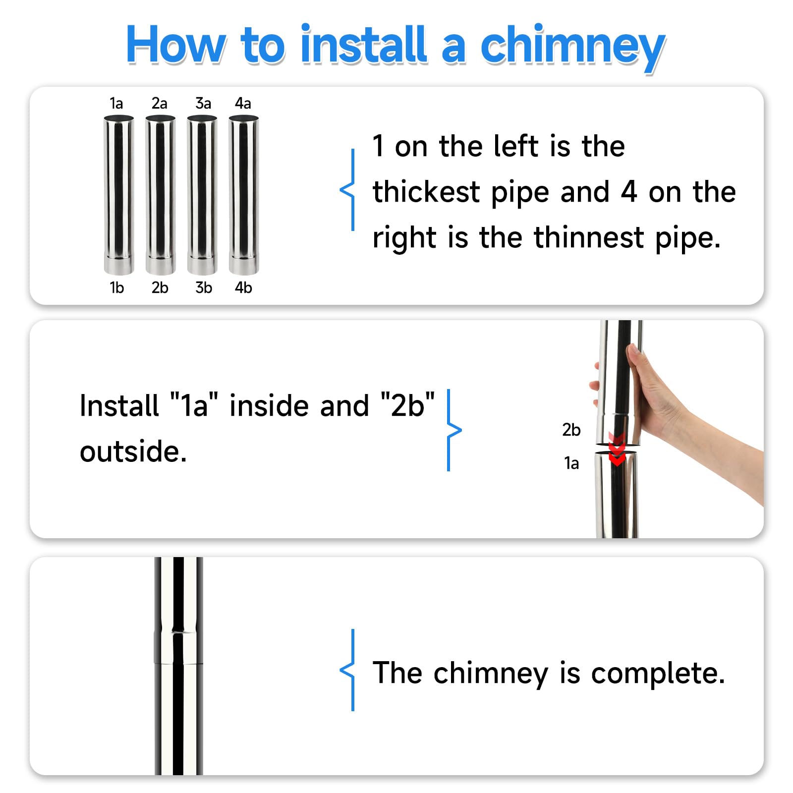 Snapklik.com : KOMCLUB Stove Pipe Stainless Steel Flue Chimney ...