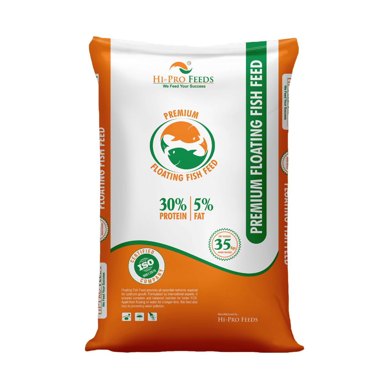 HI-PRO FEEDS Grower Floating Fish Feed-30/5 - Feed for Fish Farming of ...