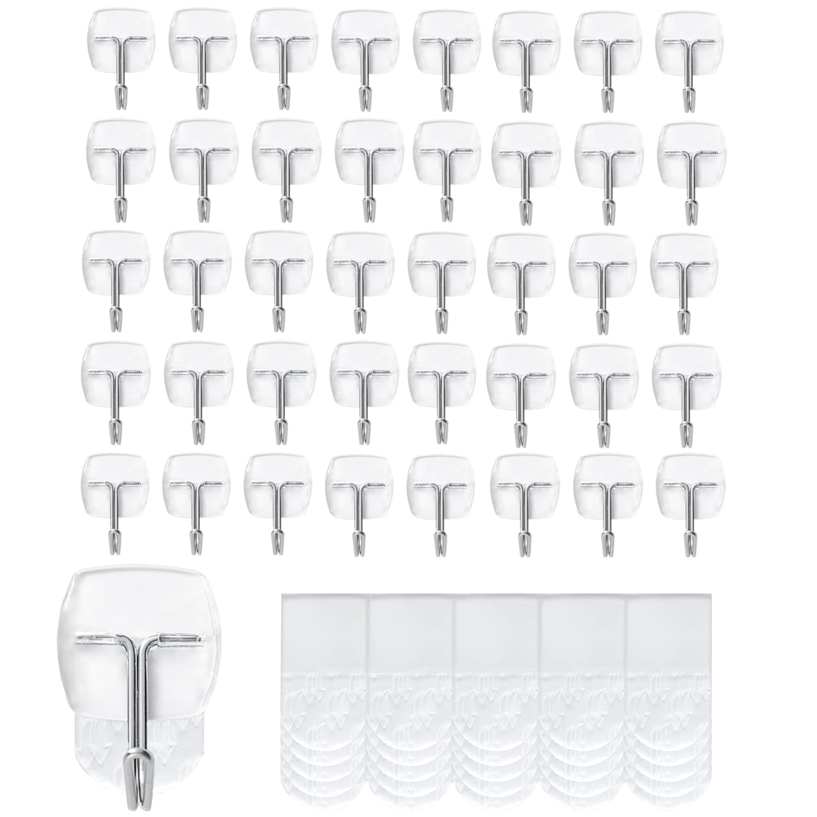 Amazon.com: CARAINBO 40 hooks-50 Strips,Clear Small Wire Toggle Hooks ...