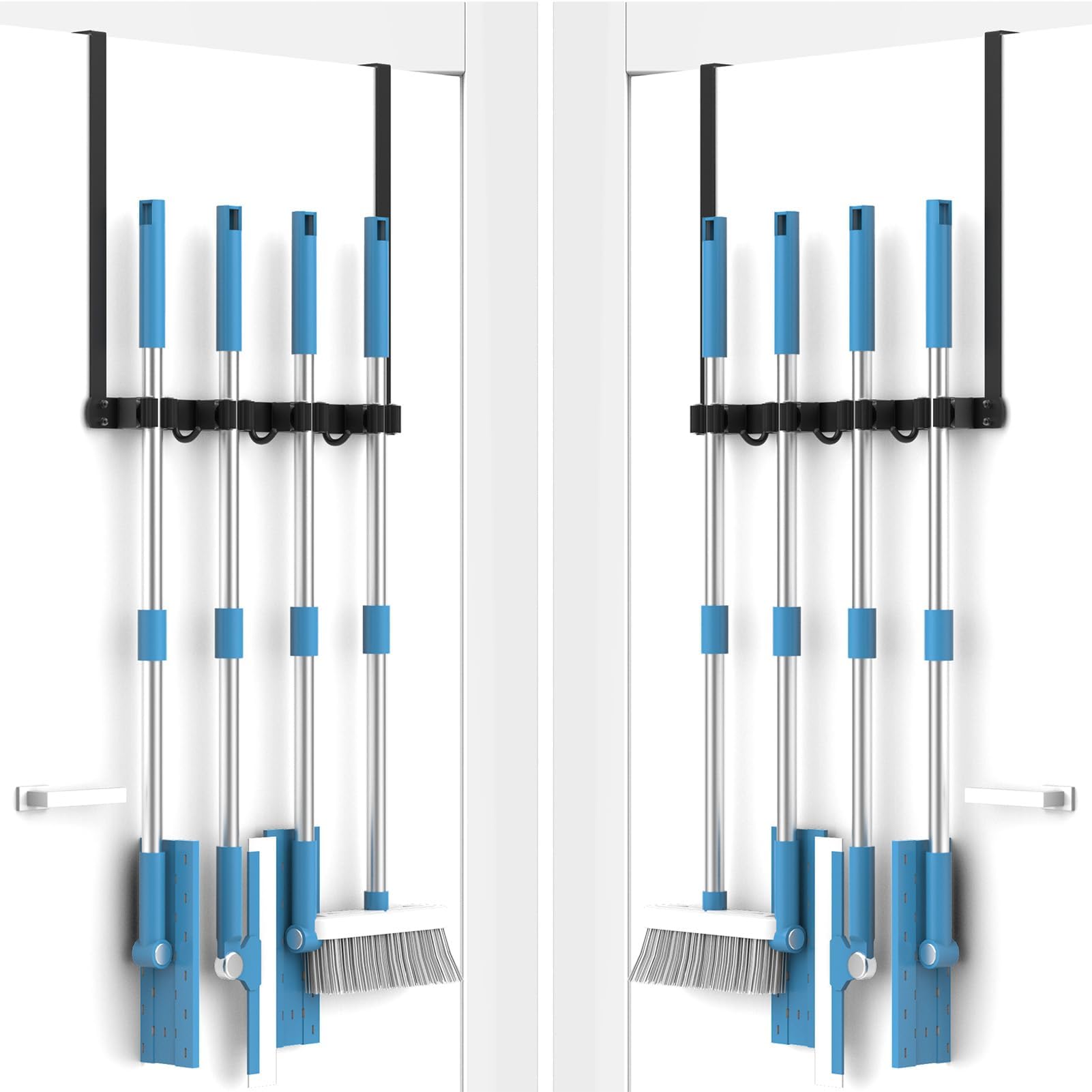 Amazon.com: Broom Holder Over The Door-2PCS Drilling Free Mop and Broom ...