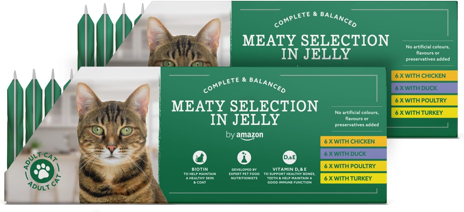 by Amazon Complete Balanced Food for Adult Cats, Meat Selection in ...