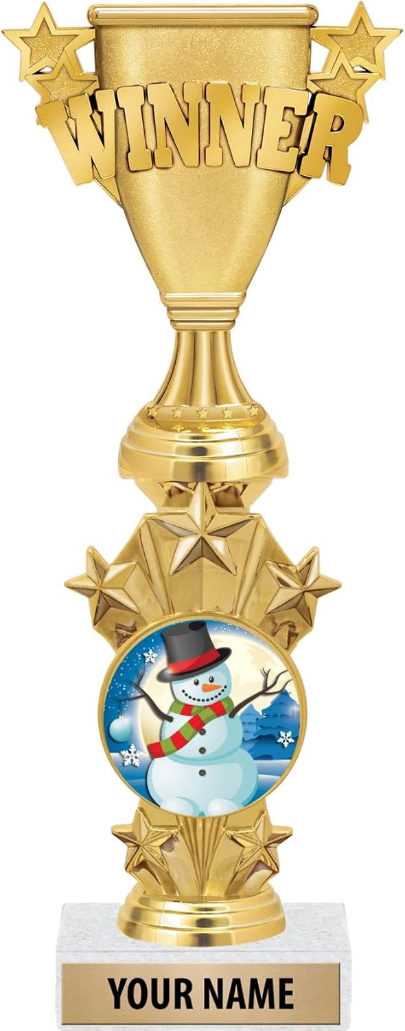 Amazon.com : Crown Awards Personalized Winner Holiday Trophies - 10.5 ...
