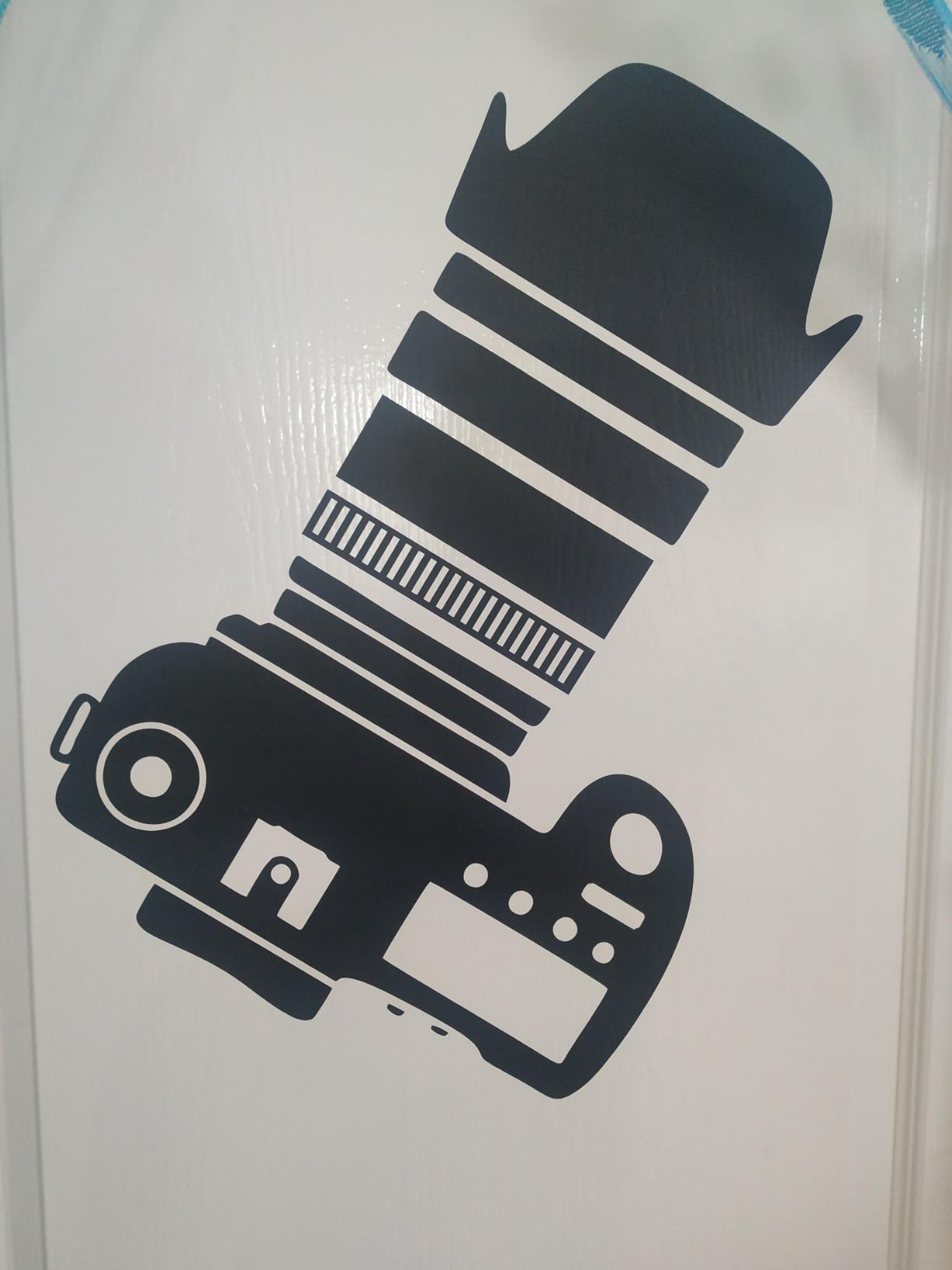 Wall Attraction Black Colored Matte Finish PVC Vinyl Camera Photography ...