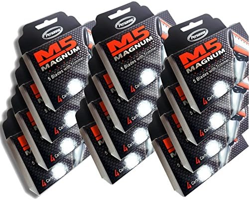 Amazon.com: M5 Magnum Razor Cartridge Blades with Trimmer, 4 Count ...