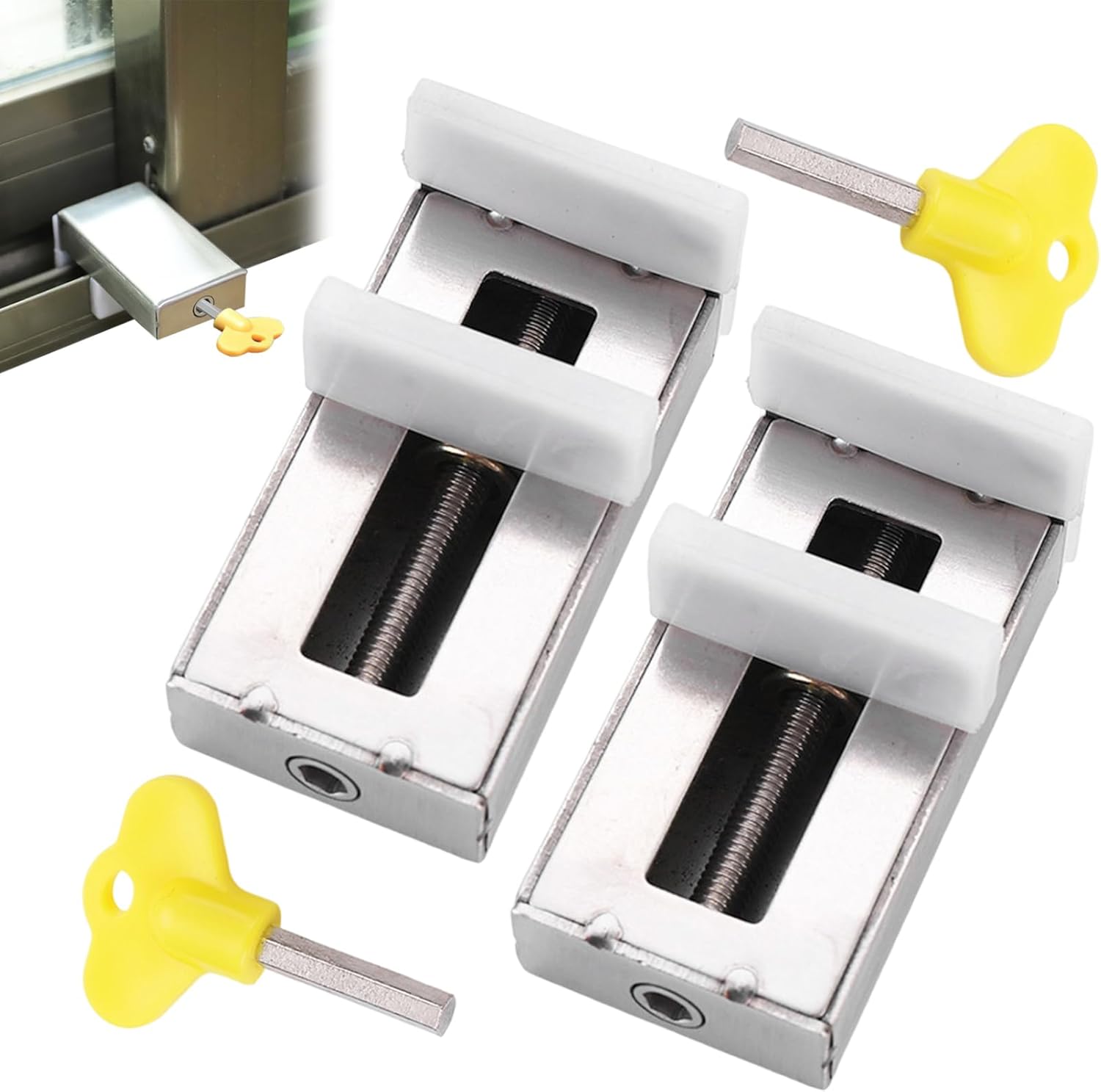 2Pcs Window Lock For Ac Unit Sliding Door & Window Safety Locks Sturdy ...