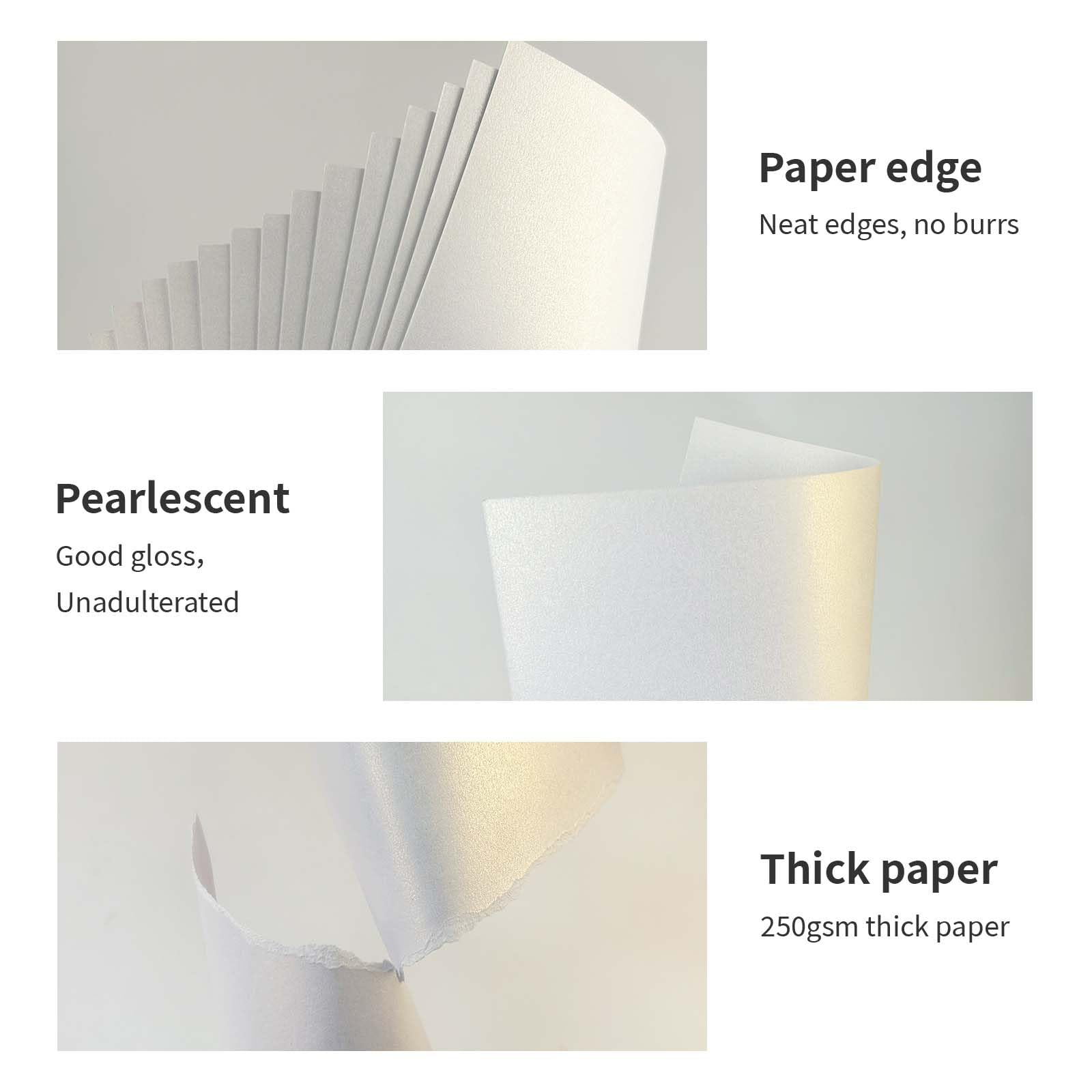 Snapklik.com : 50 Sheets White Shimmer Cardstock 8.5" X 11",250Gsm/92 ...