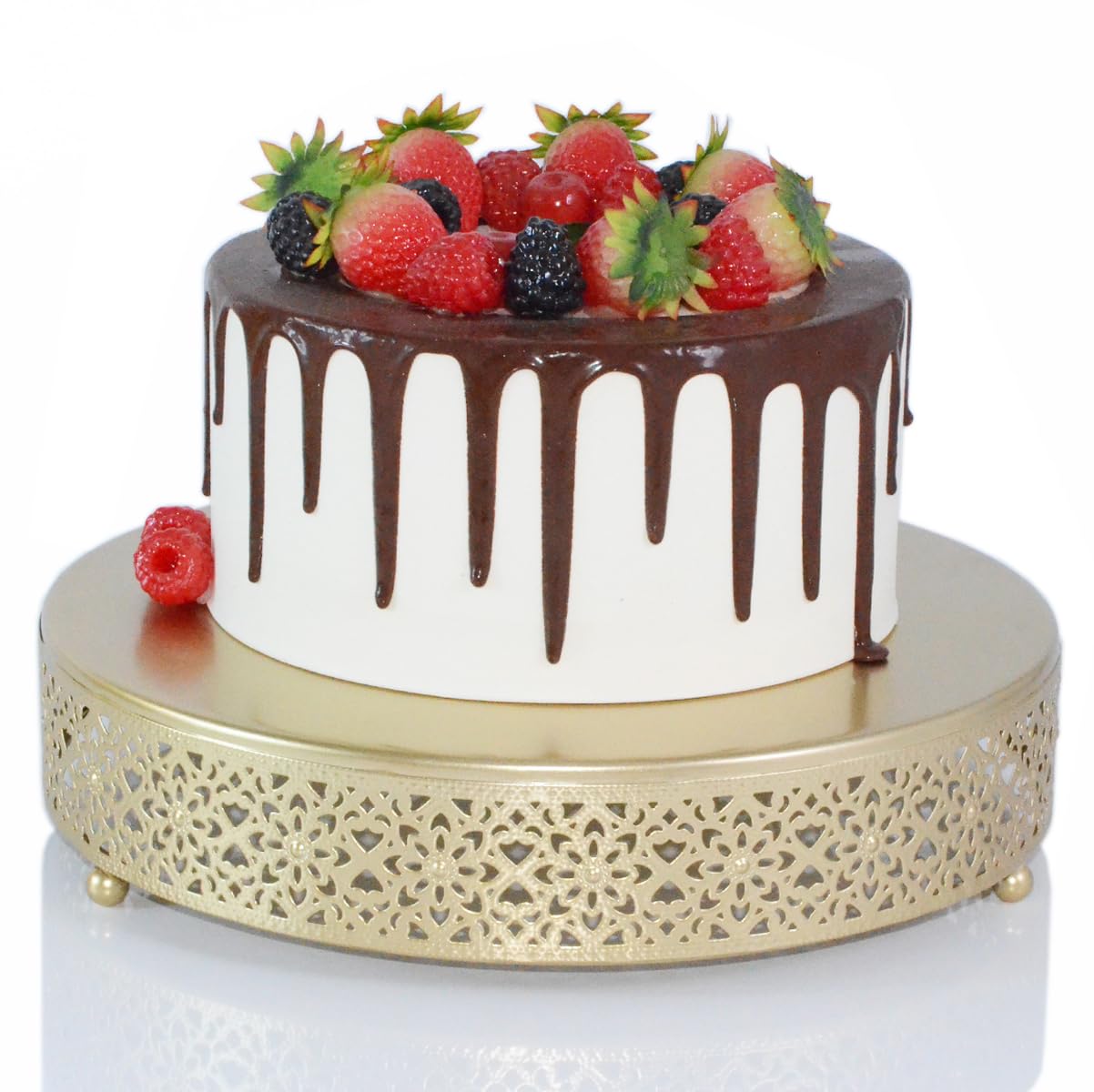 FEICTPOX Cake Stand, Metal Round Cupcake Dessert Stand Cake Display ...