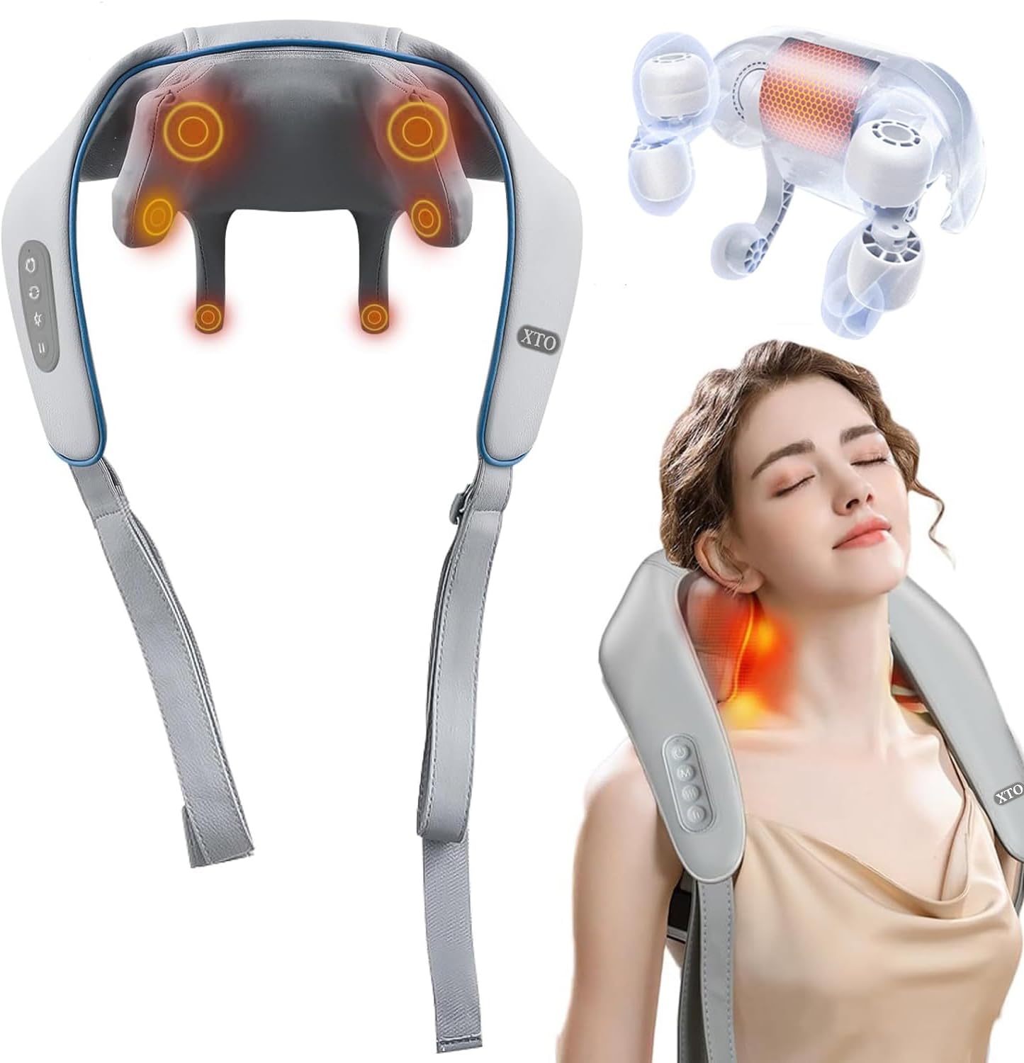 Amazon.com: MSFOOT Neck Massager, Cordless Deep Tissue 4D [Imitation ...