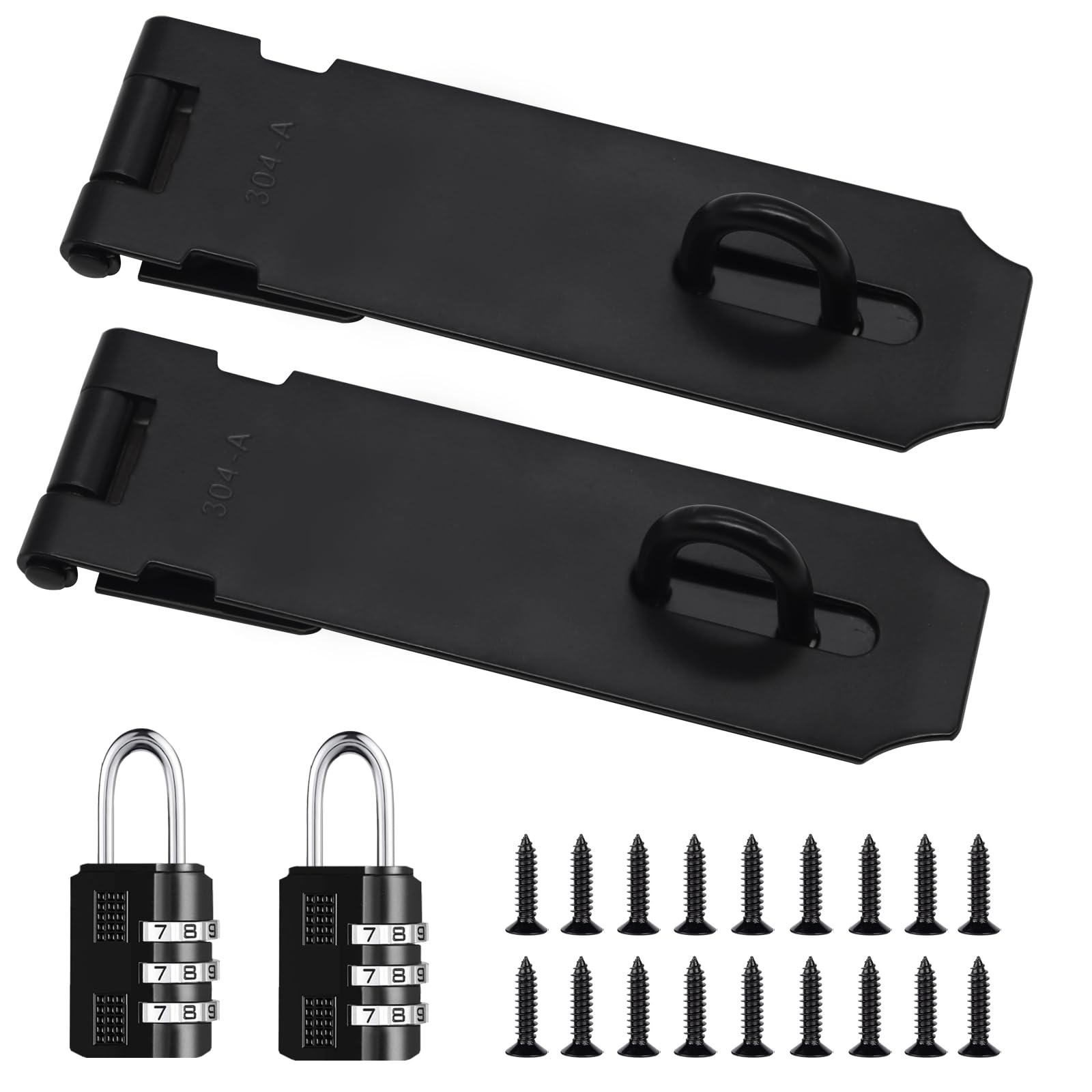 Tanbupu 2Pcs Door Locks Hasp Latch,5 Inch 304 Stainless Steel Safety ...