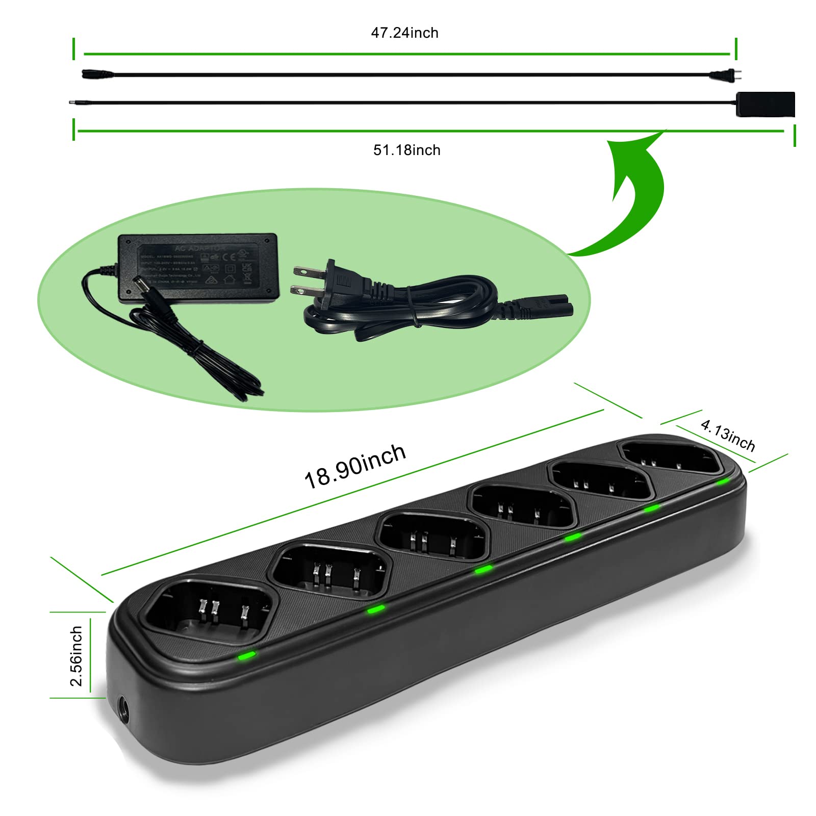SAMCOM FPCN10A 6 Way Multi Unit Charger Battery Gang Charger for ...