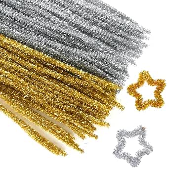 Colourful Pipe Cleaners for Crafts, Glitter Pipe Cleaners, Pack of 100 ...