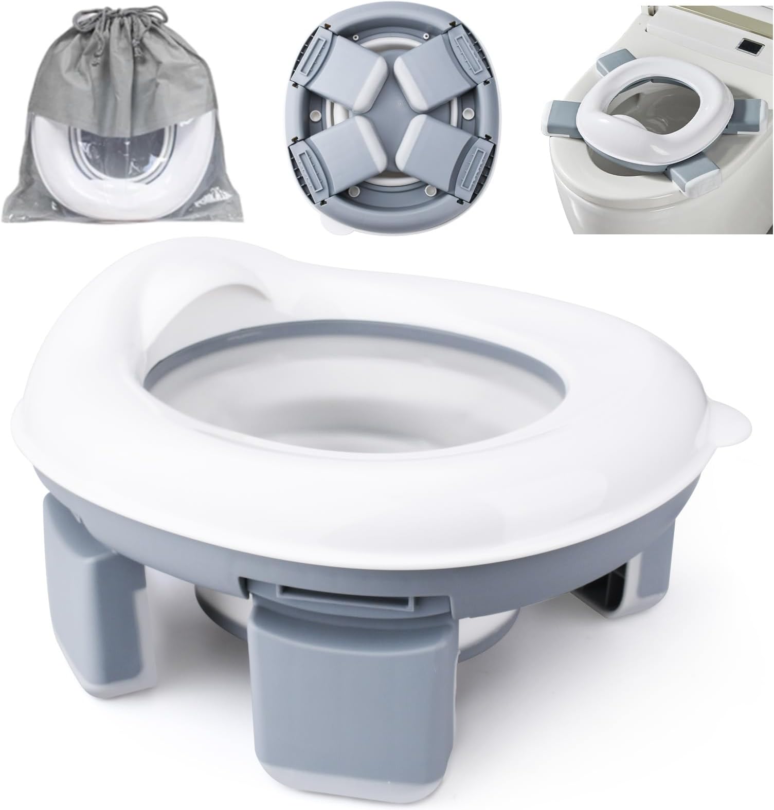 GUHAOOL Pot de Voyage Enfant Pliable, Pot Bebe Enfants 3-in-1 Siège ...