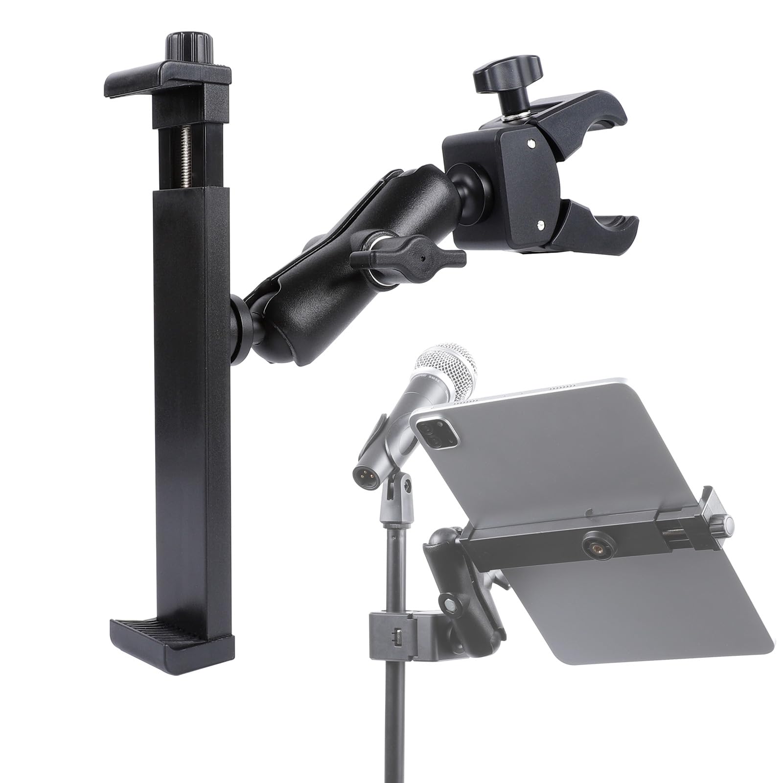 Amazon.com: FPN iPad Holder for Mic Stand, Side Mount Tablet Holder for ...