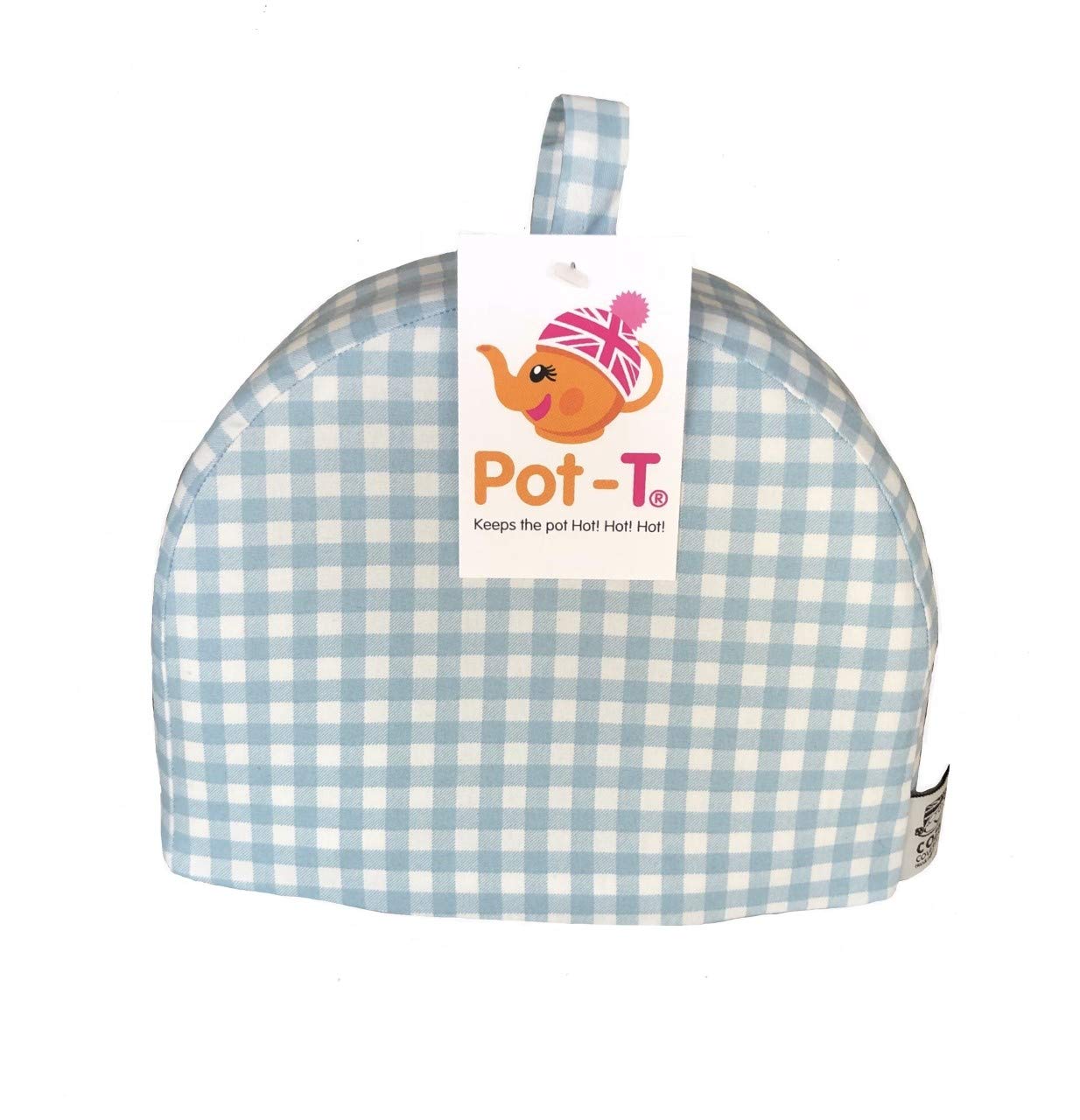 Pot-T® Insulated Tea Cosy Cozy in Blue Gingham Mini 1-2 Cups (16.5cm(h ...